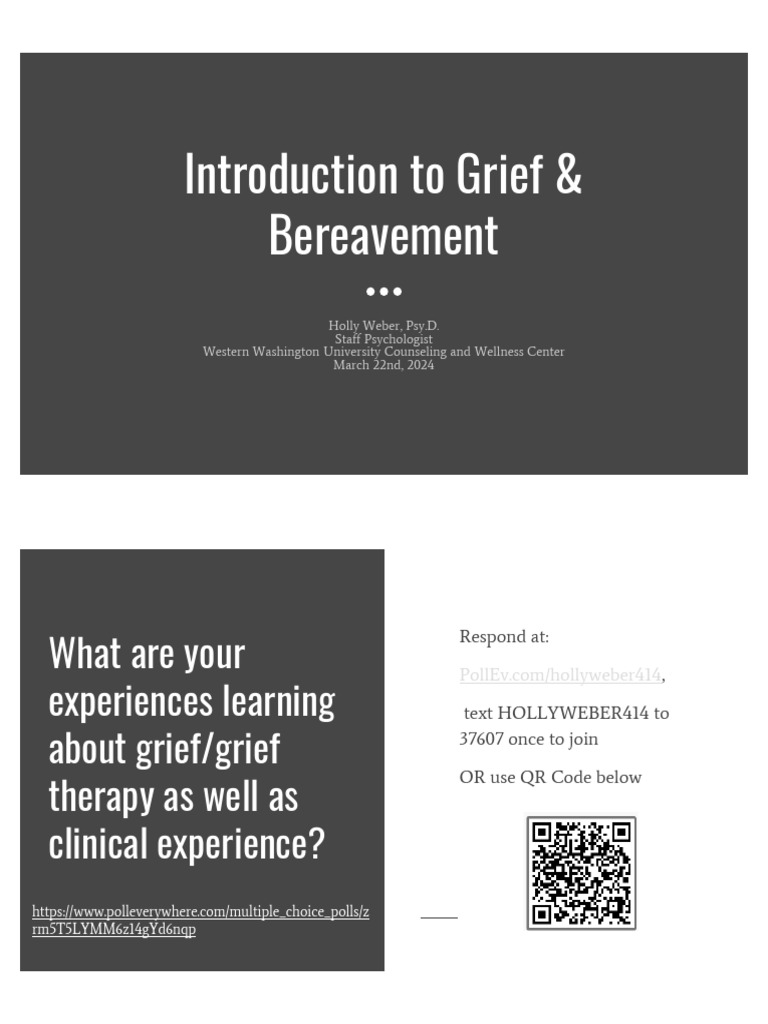 Introduction To Grief Bereavement HO | PDF | Grief | Attachment Theory