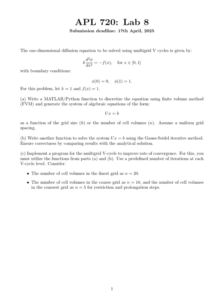 2025___CFD___Lab_8___MultiGrid | PDF