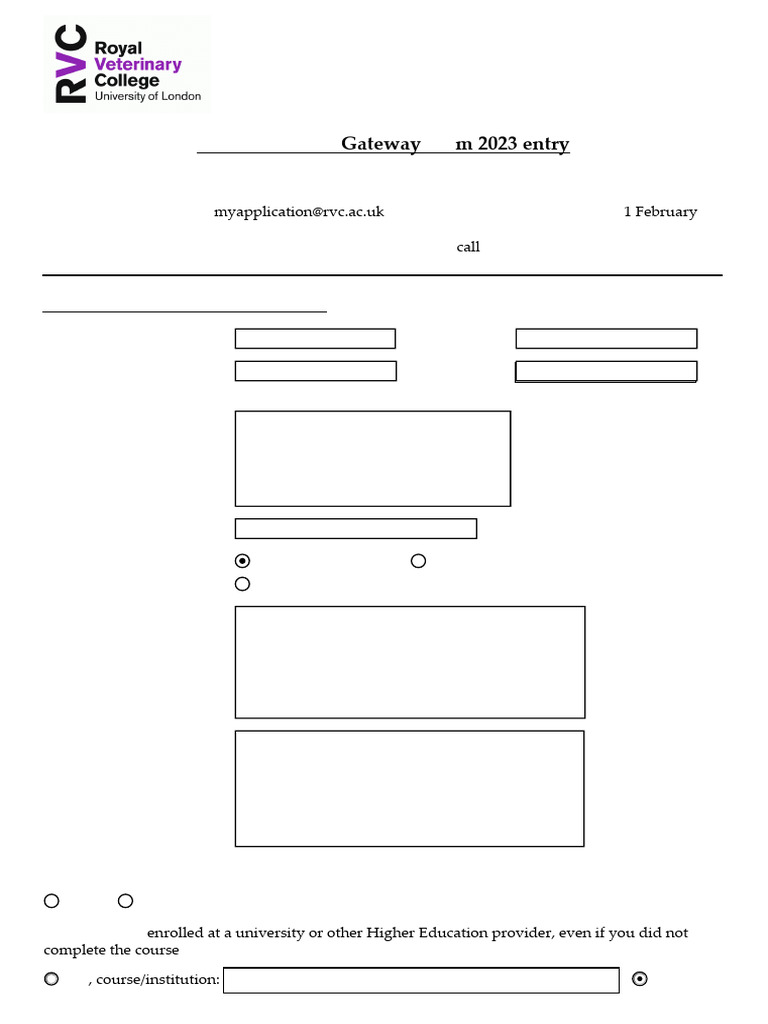 Supplementary Gateway Form (Editable) 2025 Entry | PDF | Health Care
