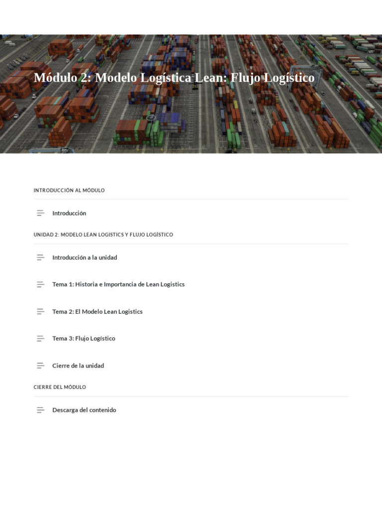 Modulo 2 Modelo Logistica Lean Flujo Logistico | PDF | Logística ...