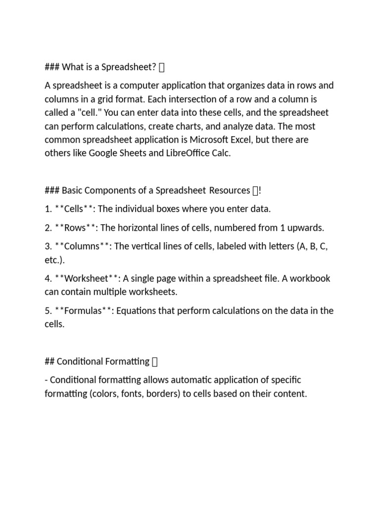 What Is A Spreadsheet | PDF