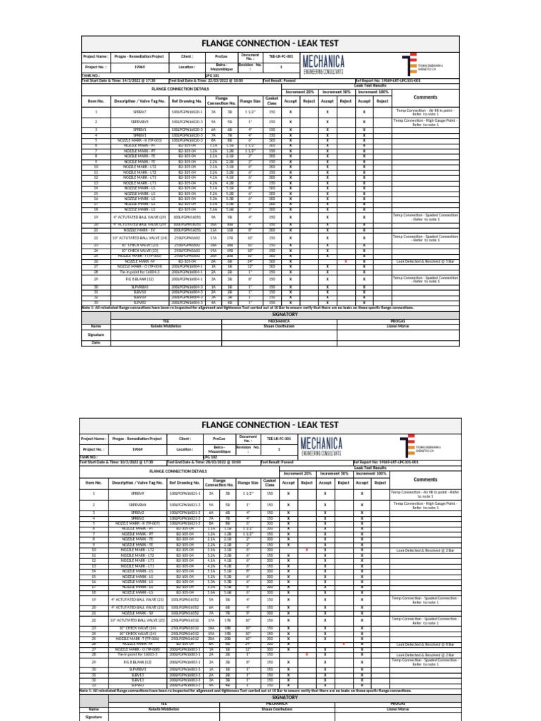 Leak Test - Flange Connections Rev 1 | PDF | Gas Technologies | Fluid ...