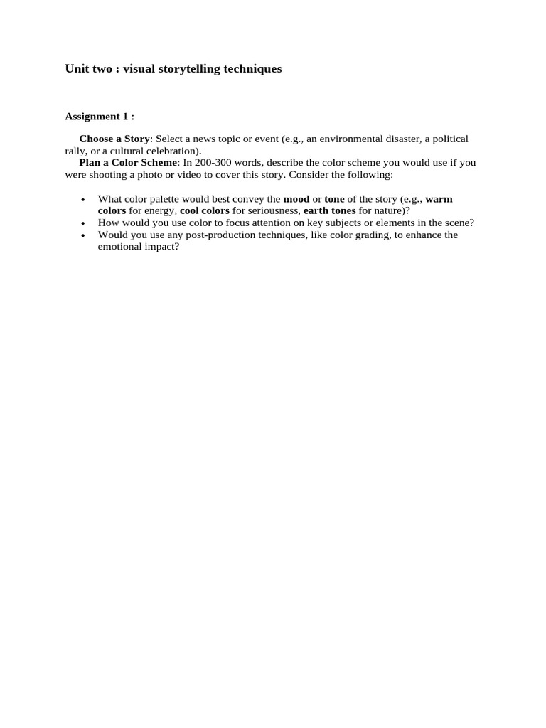 Unit Two Assignment 1 Master2 | PDF