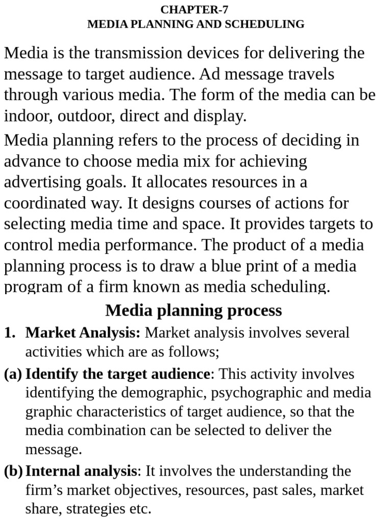 CHAPTER 7media Planning and Scheduling | PDF | Mass Media | Advertising
