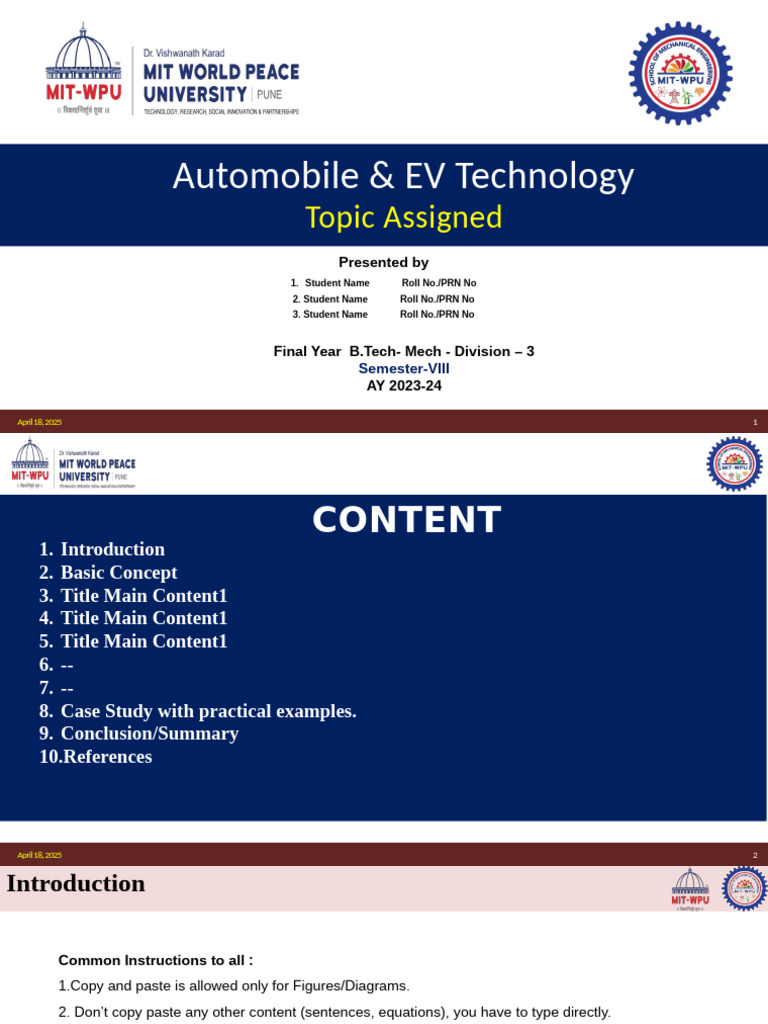 Automobile and EV Technology Overview | PDF