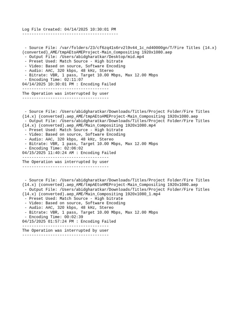 A Me Encoding Error Log | PDF