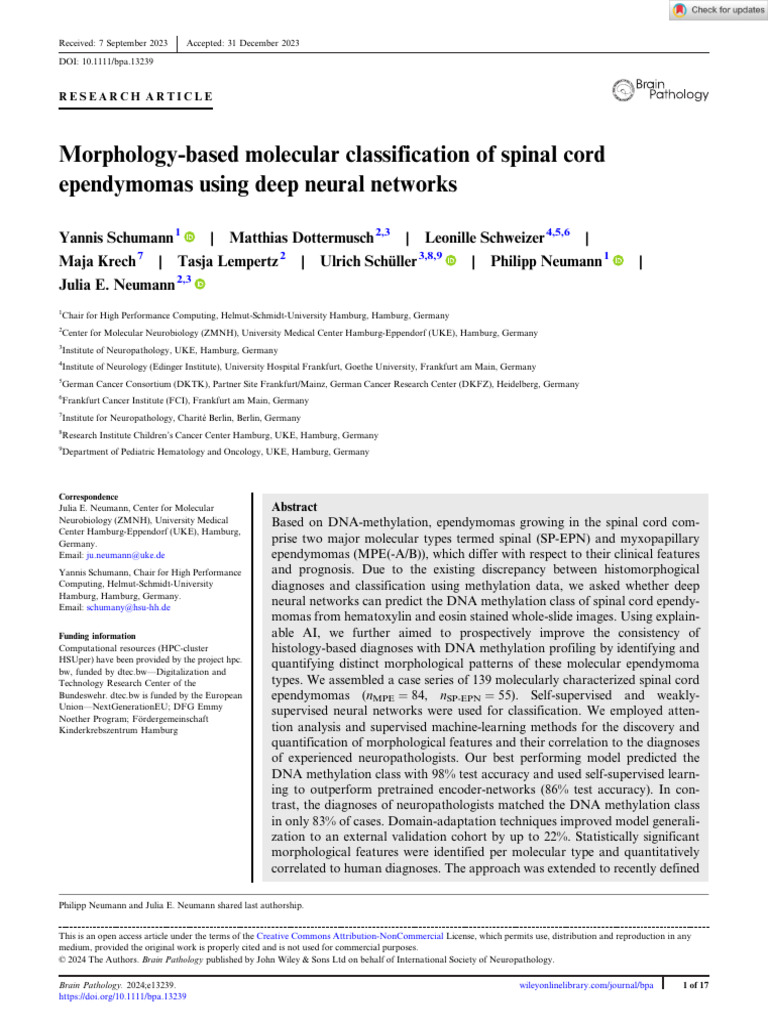 Deep Learning for Spinal Cord Ependymomas | PDF | Data Compression