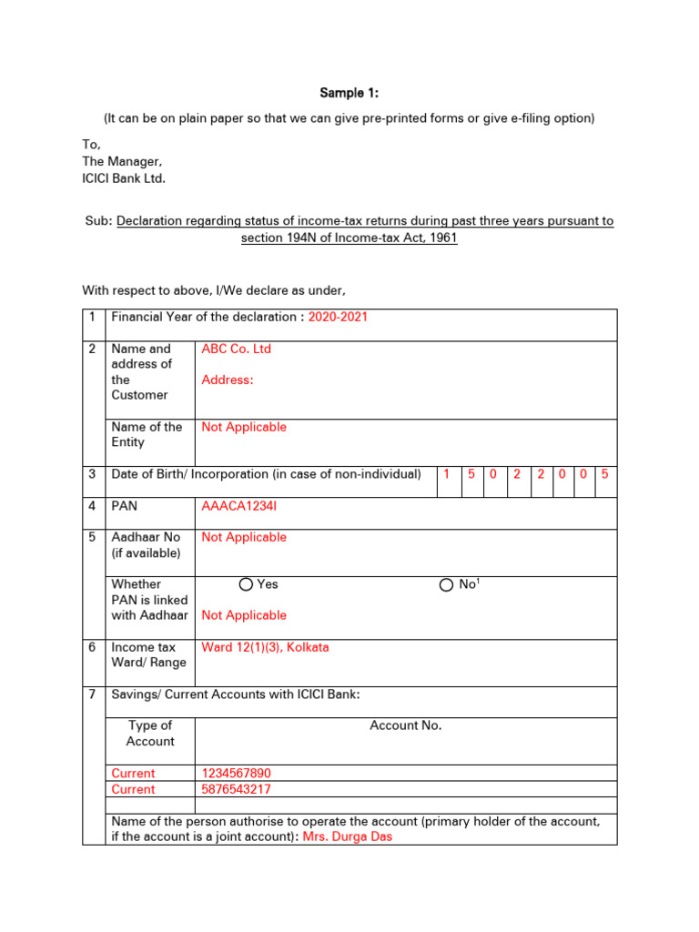 Income Tax Return Declaration Form | PDF | Taxes | Income Tax