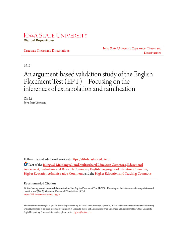 An example of argument based validation | PDF | Statistical Inference ...