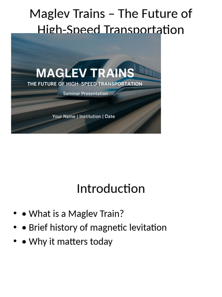 Maglev Train Seminar Presentation With Images | PDF