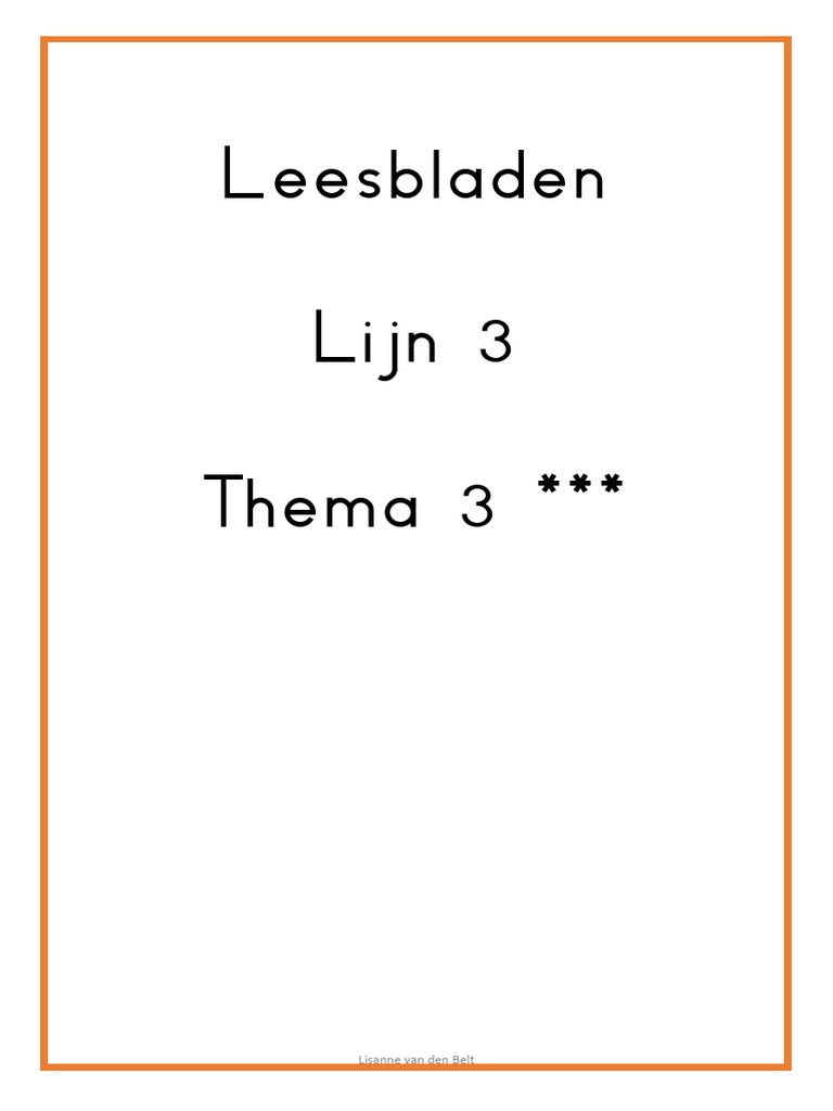 Thema 3 Pakketje Extra Oefenen Leesbladen 3 Ster | PDF