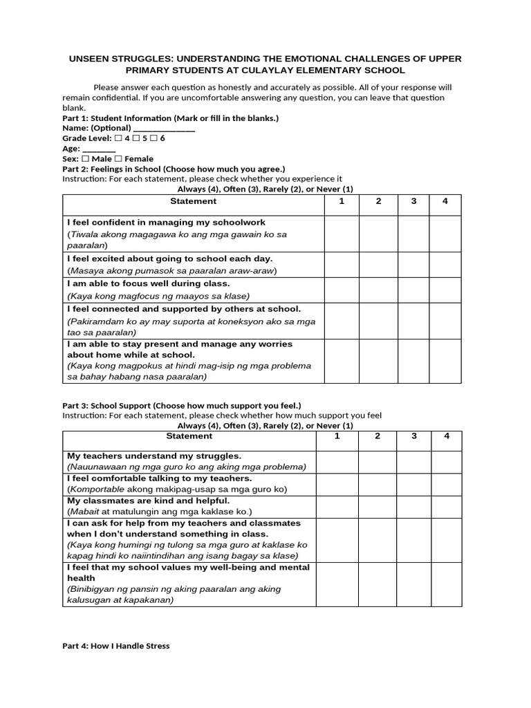 pre-test questionnaire (2) | PDF | Psychology