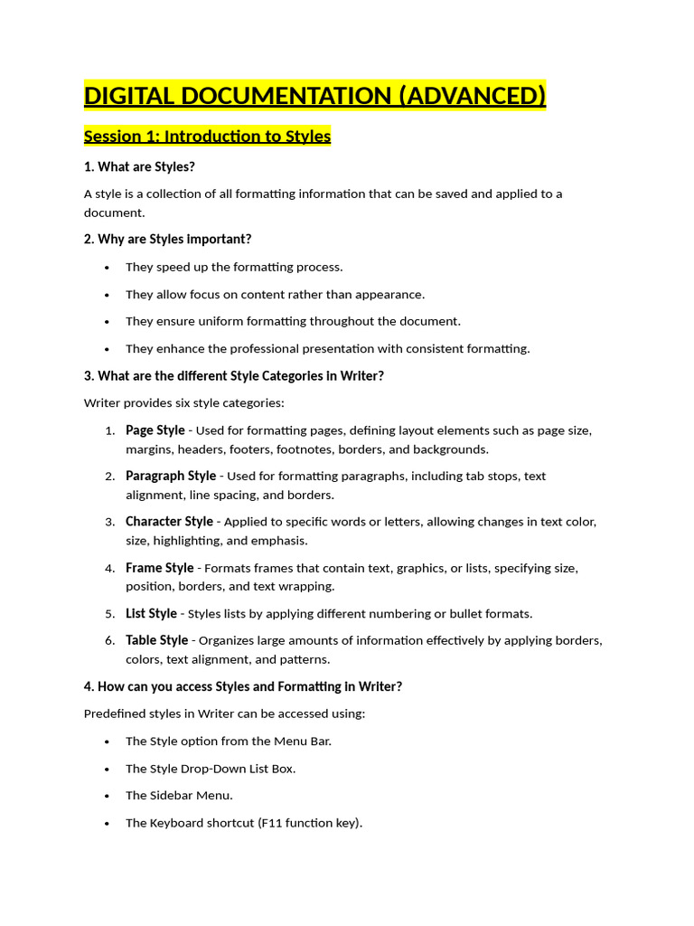 Digital Documentation Advanced Session1 Style In Document Pdf Button Computing Page Layout