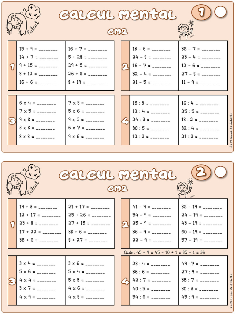 Calcul Mental Op CM2 | PDF