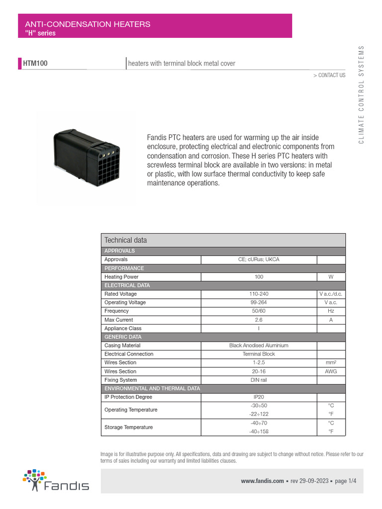 Heater Terminal Block H Series HTM100 | PDF | Alternating Current | Metals