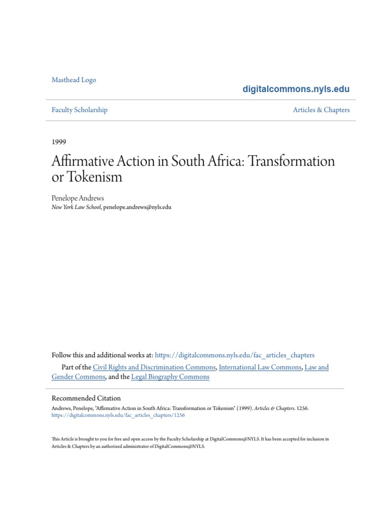 Affirmative Action in South Africa: Analysis | PDF | Affirmative Action ...
