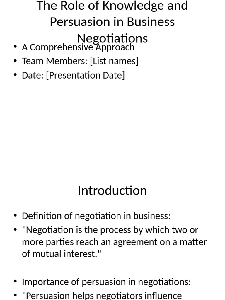 Negotiation_Presentation | PDF