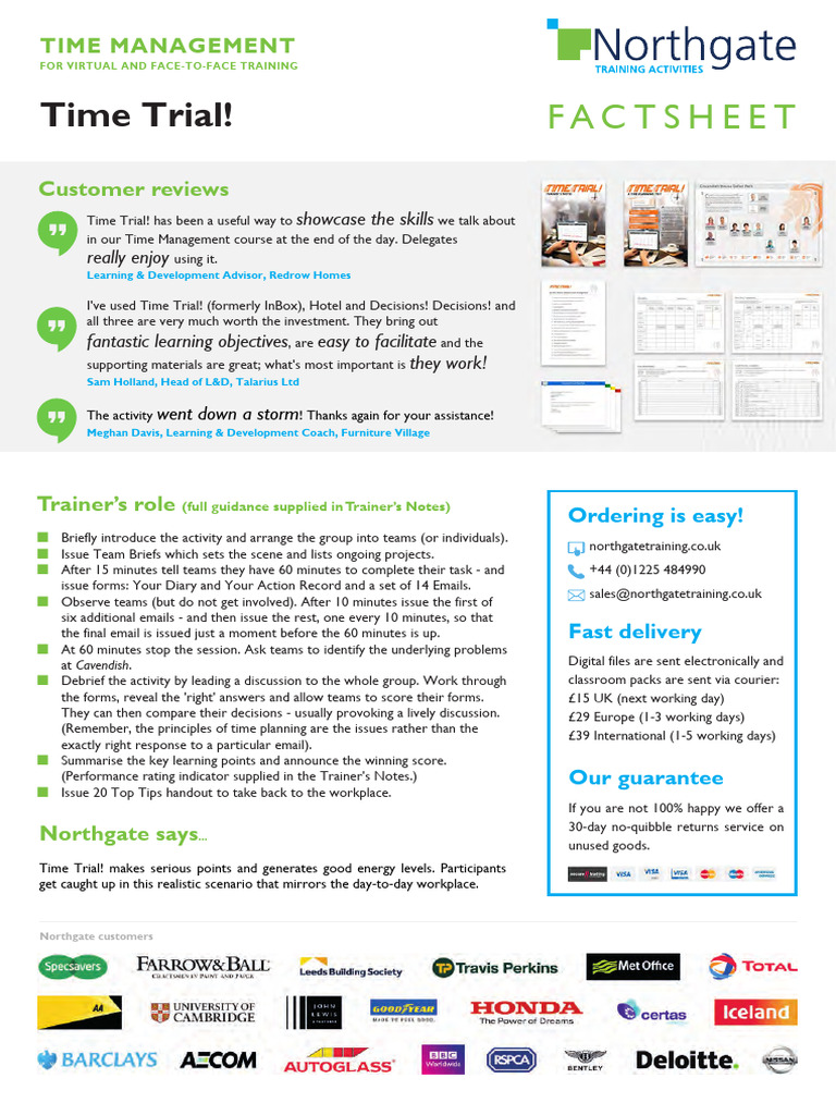 Northgate Time Trial Factsheetp2 | PDF