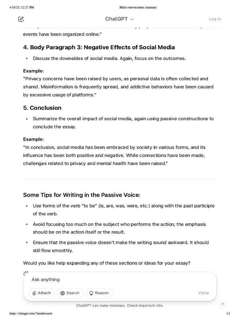 Hello Conversation Summary | PDF