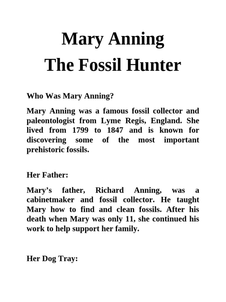 Mary Anning: Pioneer Fossil Hunter | PDF