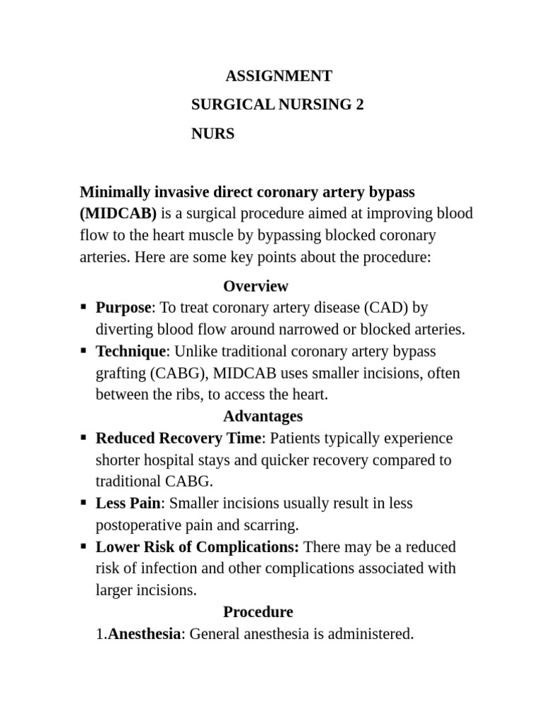 Sugery | PDF | Coronary Artery Bypass Surgery | Surgery