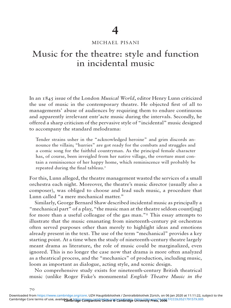 Michael Pisani (2006), Music For The Theatre (P. 70-92) | PDF ...