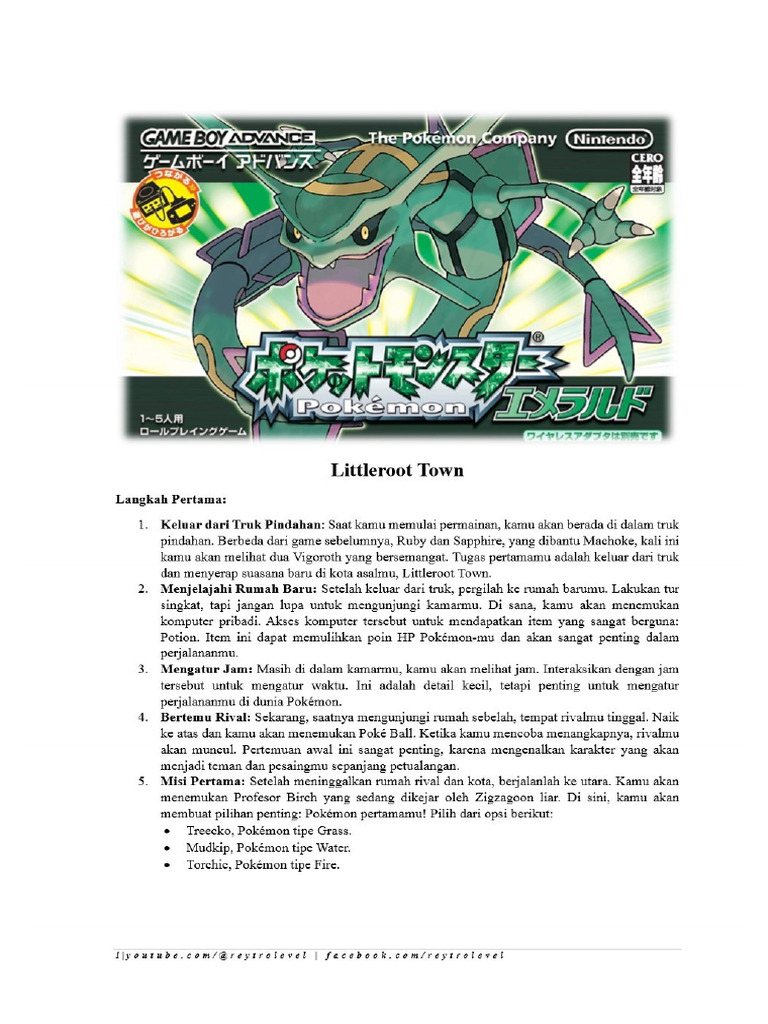 Walkthrough Pokemon Emerald GBA Indonesia (SFILE | PDF