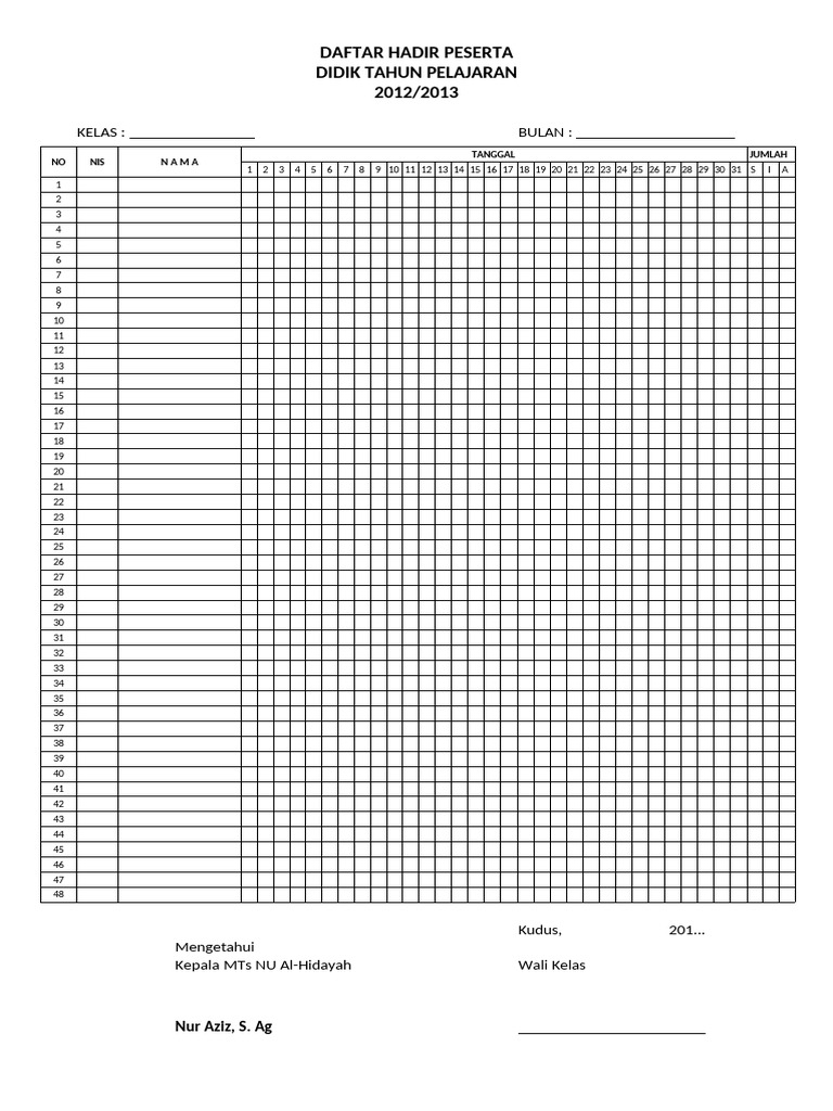 164488908-Buku-Absen-Siswa-docx | PDF