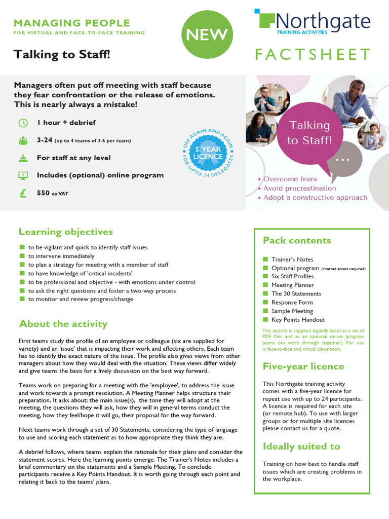 Northgate Talking To Staff FactsheetP2 | PDF