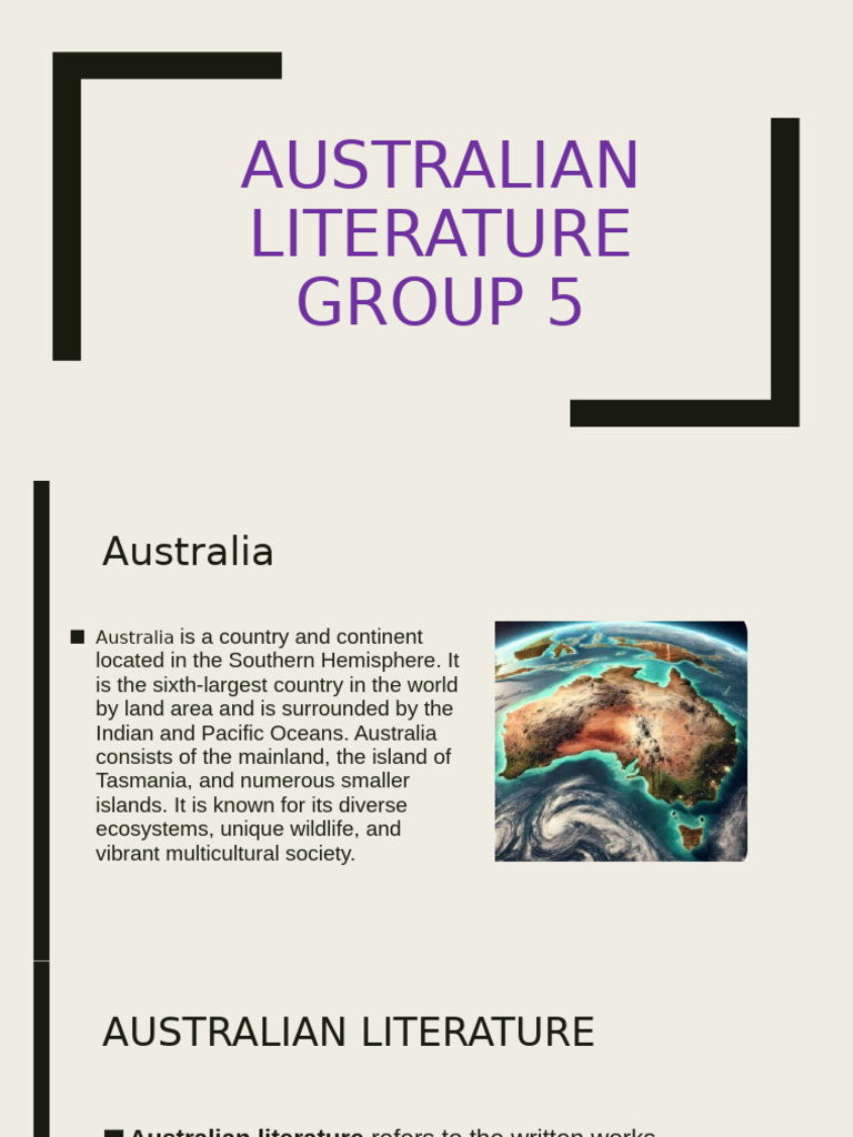 Evolution of Australian Literature | PDF | Australian Literature ...