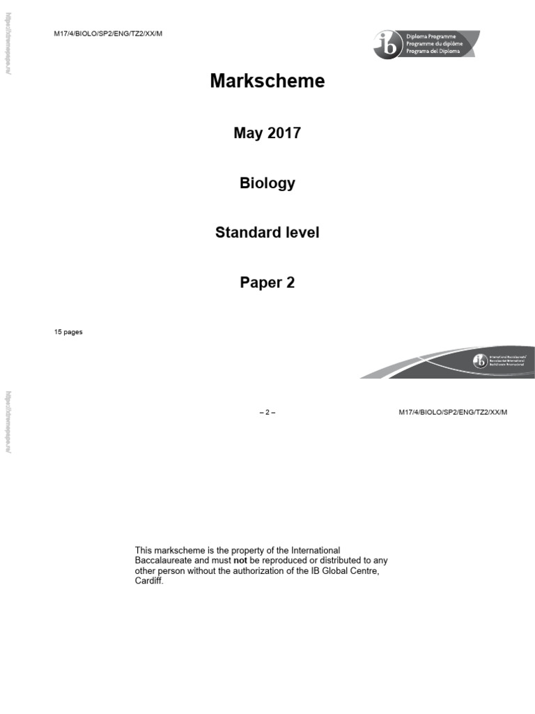 Biology Paper 2 TZ2 SL Markscheme | PDF | Antibody | Carbon Dioxide