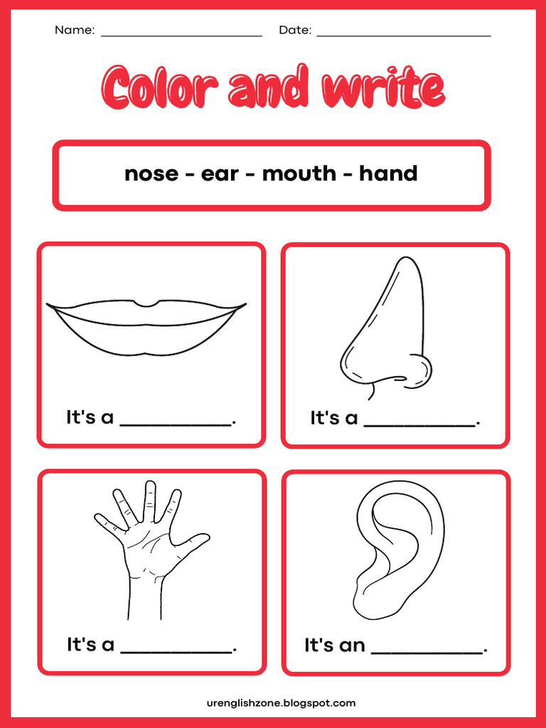 Color and Write Part 2 Vocabulary | PDF | Furniture