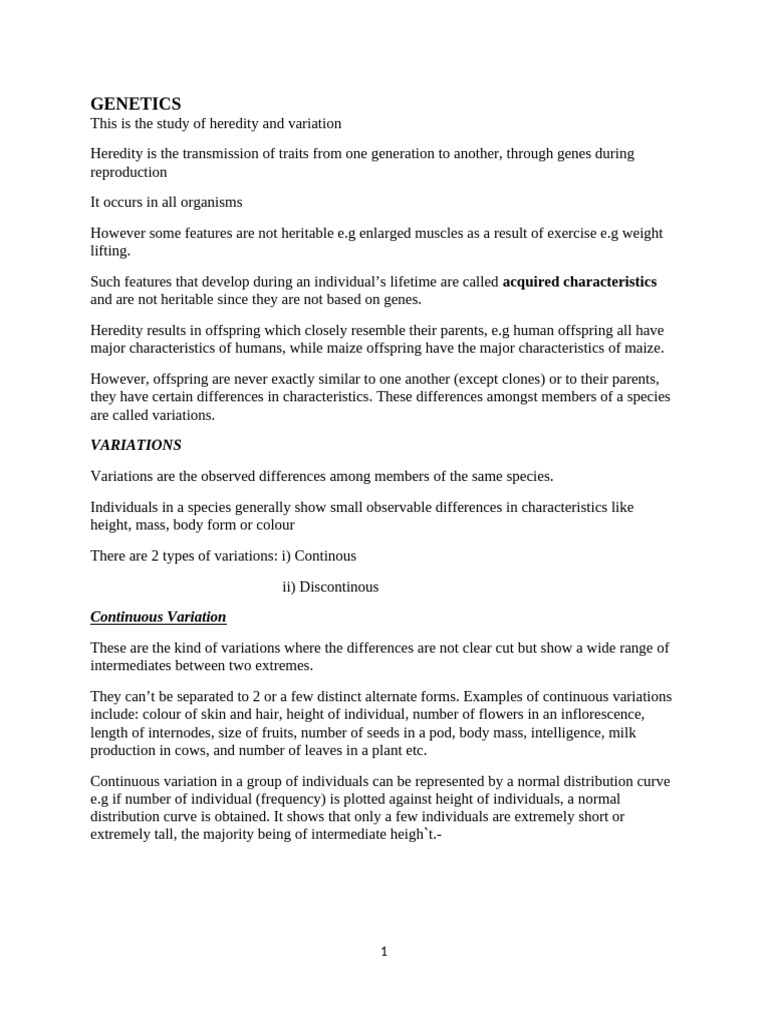 Form 4 Biology Notes Updated | PDF | Dominance (Genetics) | Allele