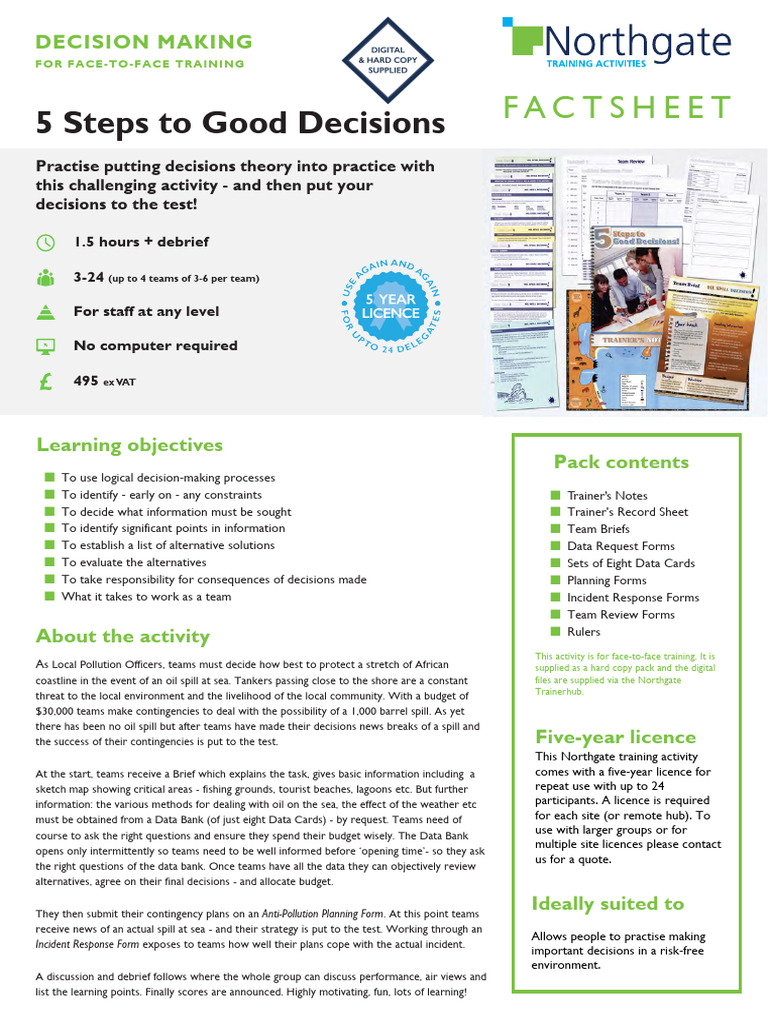 Decision-Making Training Activity Guide | PDF