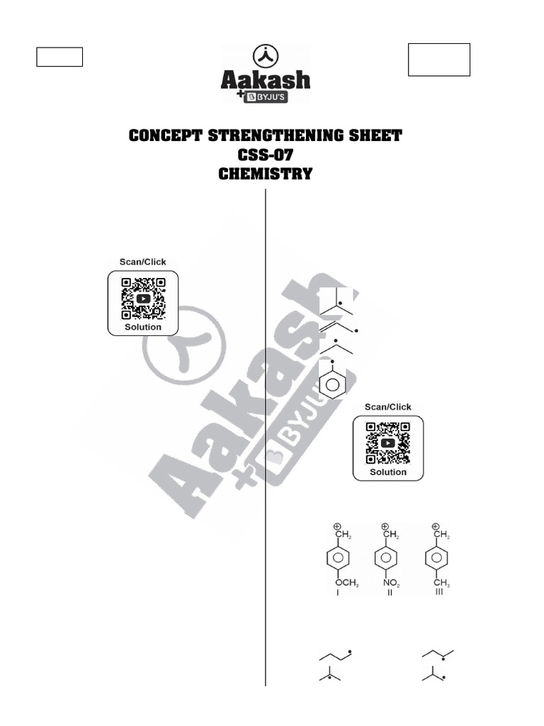 Concept Strengthening Sheet (CSS-07) Based On AIATS-07 (TYM) - Chemistry | PDF | Solubility | Gases