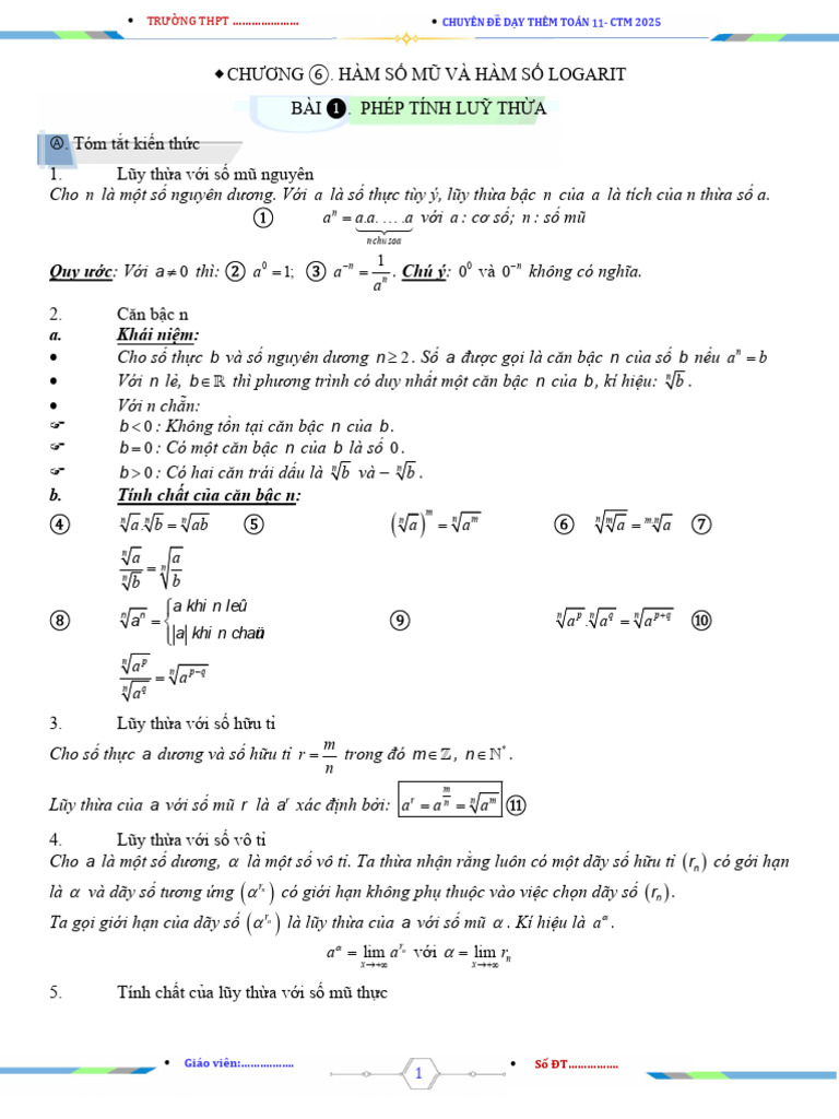 C6 Luy Thua, Logarit | PDF