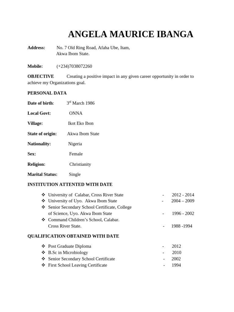 Angela Maurice's CV and Qualifications | PDF | Sexual Health ...