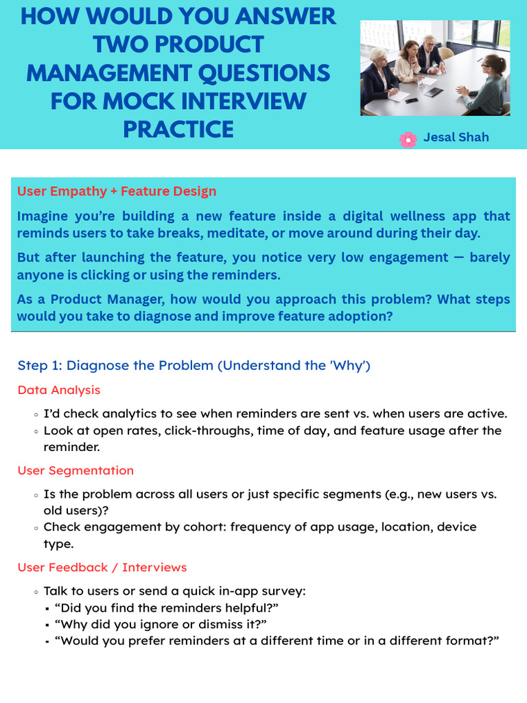 How To Answer Scenario-Based PM Interview Questions | PDF | Data ...