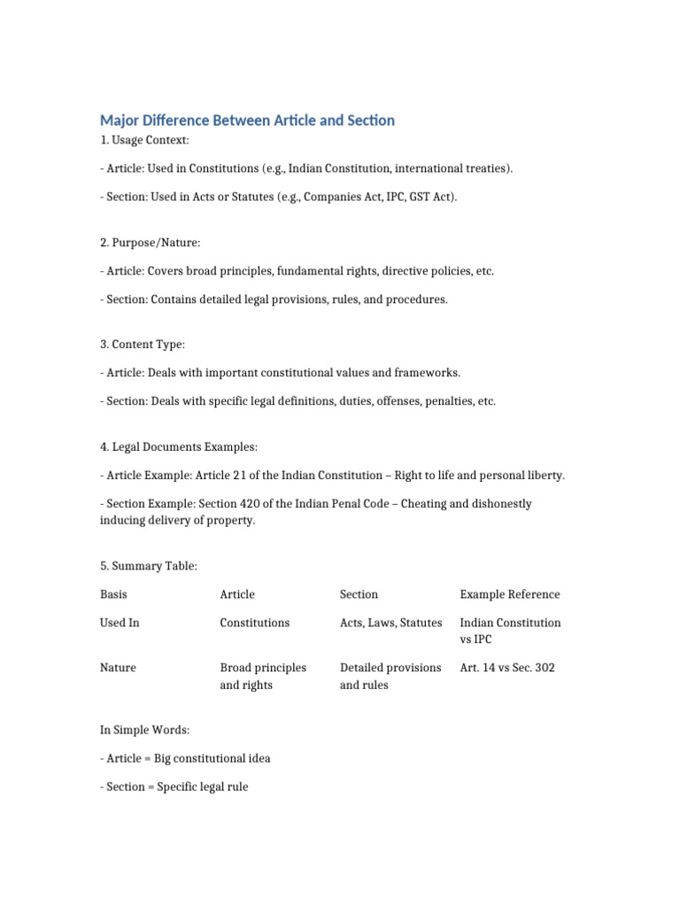 Article Vs Section and GST Characteristics | PDF | Value Added Tax | Taxes