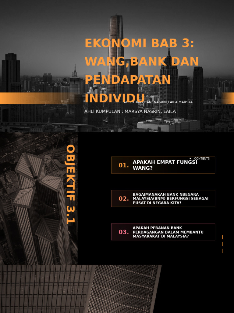Ekonomi Bab 3: Wang, Bank Dan Pendapatan Individu: Ahli Kumpulan ...