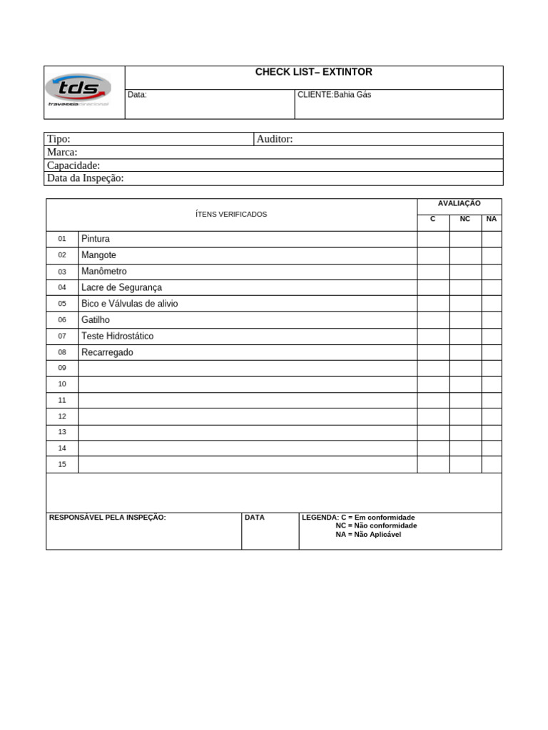 5 - Check List-extintor - Cópia | PDF