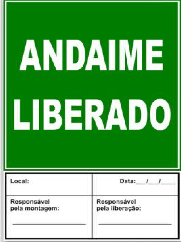 Placa Sinalização Andaime | PDF