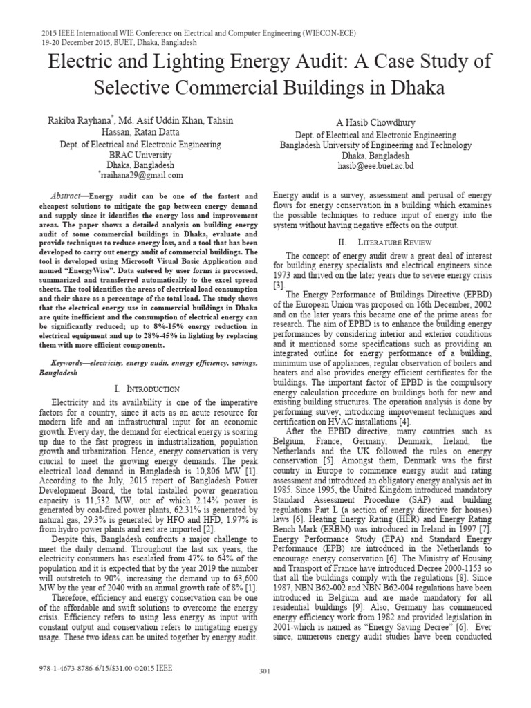 IEEE-Electric and Lighting Energy Audit | PDF | Lighting | Energy ...