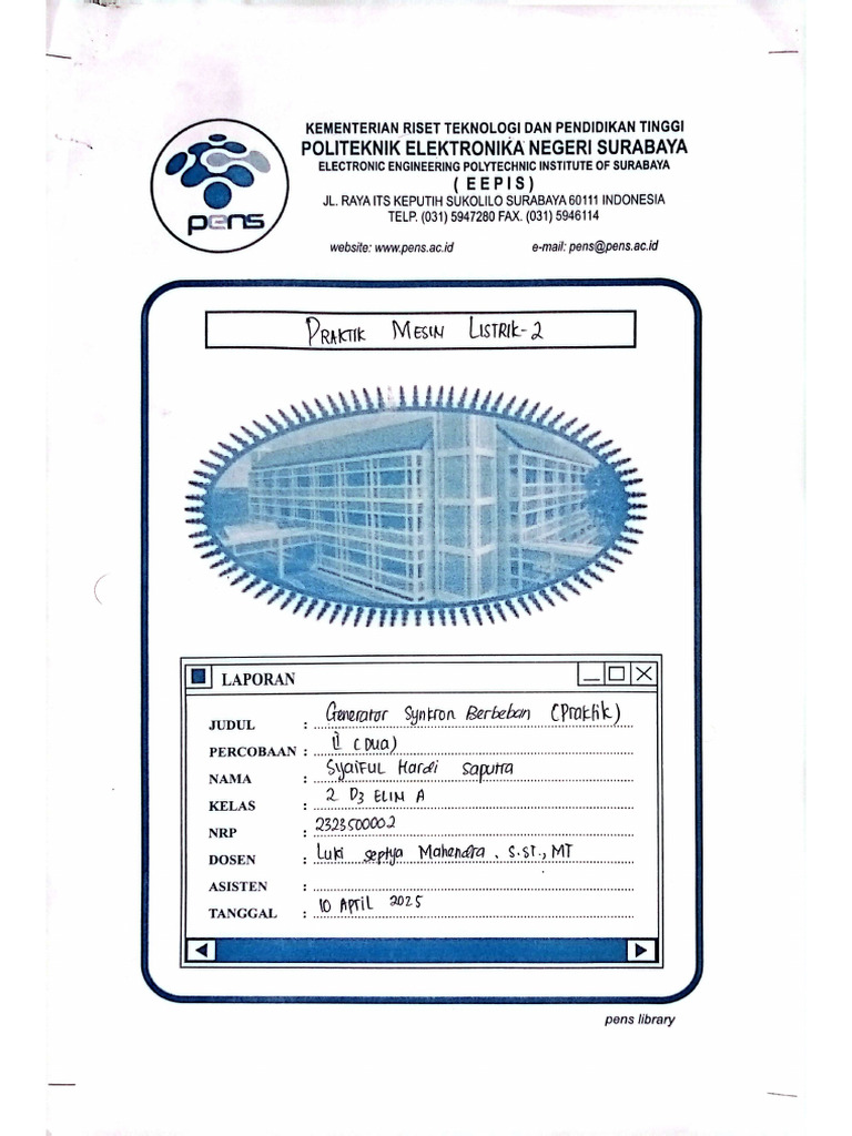 Generator Synkron Berbeban (Praktik) _Praktii Mesin Listrik | PDF