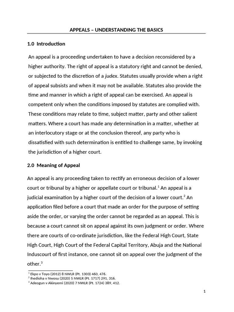 Appeals - Understanding The Basics | PDF | Lawsuit | Appeal