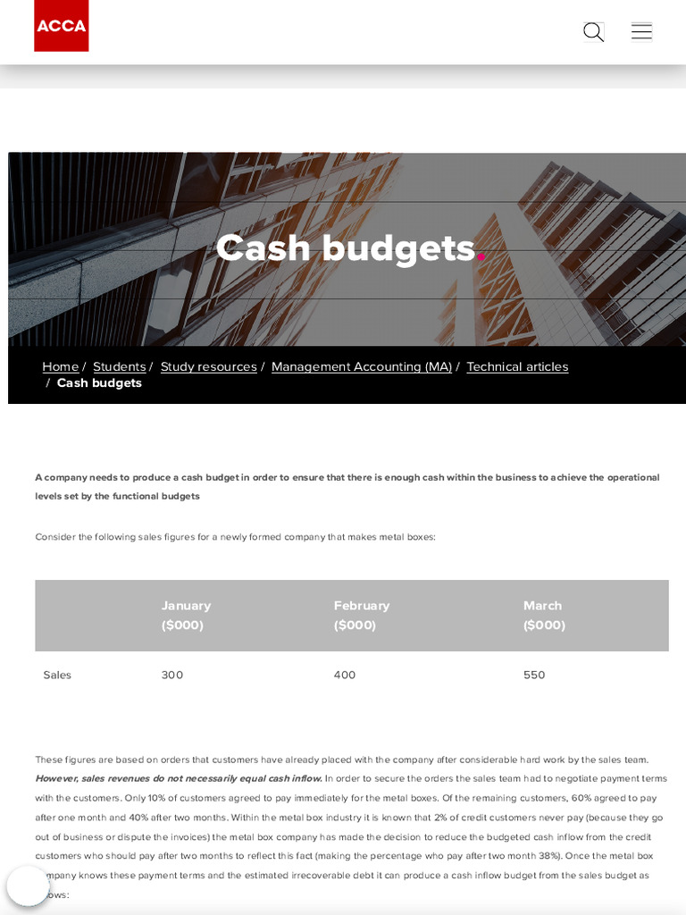 Cash Budgeting for Metal Box Company | PDF | Balance Of Trade | Money