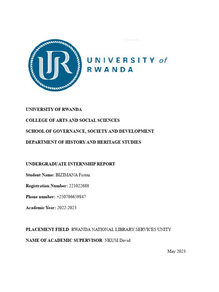 FISTON Internship Report Final | PDF | Libraries | Internship