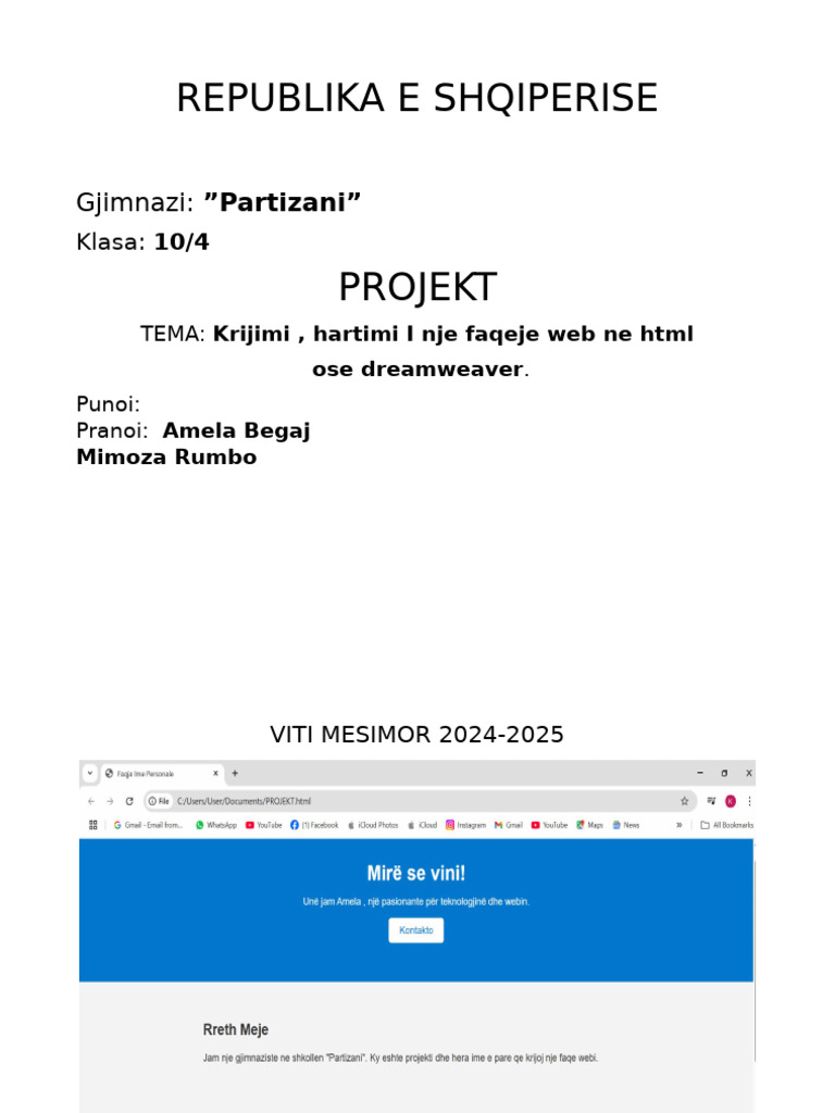 Republika e Shqiperise Projekt | PDF