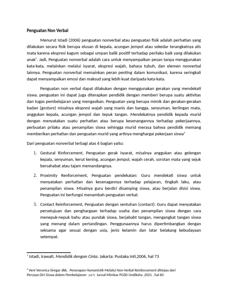 Penguatan Non Verbal | PDF