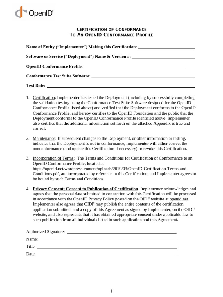 OpenID-Certification-of-Conformance | PDF | Computer Science | Information Technology